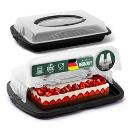 Novaliv Kuchen-Transportbox 2er Set Rechteckig Aufbewahrungsboxen mit Deckel Torte Kuchen Dessert, Party-Box Container Tortentransportbox Tortenbeh&auml;lter Transport Beh&auml;lter Box Haube Partyset