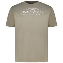 Jack & Jones Herren Gro&szlig;e Gr&ouml;&szlig;en | Jack&Jones T-Shirt mit Label-Print Farbe oliv Gr&ouml;&szlig;e: 8XL