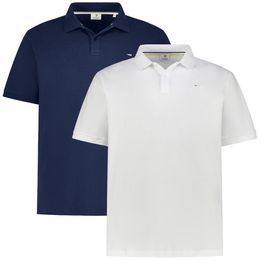 Herren Gro&szlig;e Gr&ouml;&szlig;en | Pfundskerl Doppelpack Poloshirt aus Baumwolle Farbe dunkelblau/wei&szlig; Gr&ouml;&szlig;e: 6XL