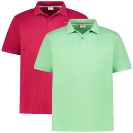 Herren Gro&szlig;e Gr&ouml;&szlig;en | Pfundskerl Doppelpack Poloshirt aus Baumwolle Farbe beere/mint Gr&ouml;&szlig;e: 6XL