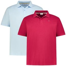 Herren Gro&szlig;e Gr&ouml;&szlig;en | Pfundskerl Doppelpack Poloshirt aus Baumwolle Farbe beere/hellblau Gr&ouml;&szlig;e: 3XL