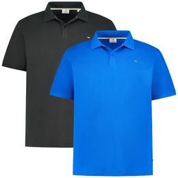 Herren Gro&szlig;e Gr&ouml;&szlig;en | Pfundskerl Doppelpack Poloshirt aus Baumwolle Farbe schwarz/royalblau Gr&ouml;&szlig;e: 4XL
