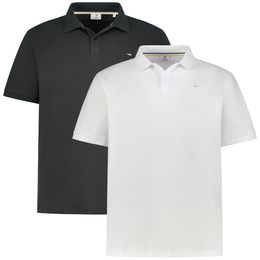 Herren Gro&szlig;e Gr&ouml;&szlig;en | Pfundskerl Doppelpack Poloshirt aus Baumwolle Farbe schwarz/wei&szlig; Gr&ouml;&szlig;e: 3XL