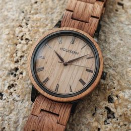 Holzkern Holzuhr Taro (Eiche/Eiche), Herren, Naturholz