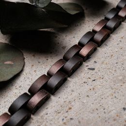 Holzkern Armband Rondo (Ahorn/Antikkupfer), Naturholz, Herren, gr&ouml;&szlig;enverstellbar