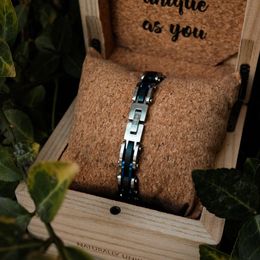 Holzkern Armband Allegro (Ahorn/Silber), Naturholz, Herren, gr&ouml;&szlig;enverstellbar