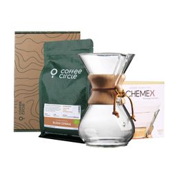 Coffee Circle Filterkaffee Spezialisten Set, Chemex Kaffeekaraffe + 250 g Kaffee, ganze Bohne, klassisch-kr&auml;ftiger Geschmack, inklusive Papierfilter