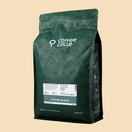 Coffee Circle Espresso House Blend, 1kg gemahlen, Arabica aus Brasilien, Kolumbien, Kongo & Laos, Noten von Marzipan & Nougat