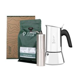 Coffee Circle Italienische Kaffeezubereitung Set, Bialetti Venus + Porlex II Tall + 250 g Kaffee im B&uuml;ndel, klassisch-kr&auml;ftiger Geschmack, Klassiker aus Italien
