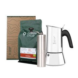 Coffee Circle Italienische Kaffeezubereitung Set, Bialetti Venus + Porlex II Tall + 250 g Kaffee im B&uuml;ndel, fruchtig-komplexer Geschmack, Klassiker aus Italien