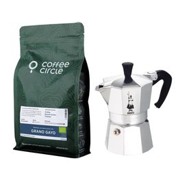 Coffee Circle Bialetti Moka & Espresso im Set, 250 g Kaffee nach Wahl, ganze Bohne, Espressokocher von Bialetti, Kaffee wie in Italien, ideal f&uuml;r Einsteiger