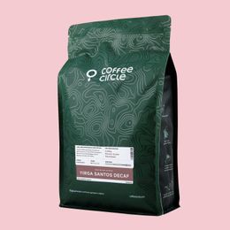 Coffee Circle Espresso Yirga Santos Decaf, 1 kg gemahlen, Arabica aus Brasilien, Peru, &Auml;thiopien, Geschmack brauner Zucker & Schokolade