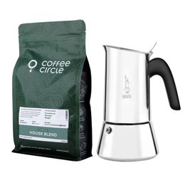 Coffee Circle Bialetti Venus & Espresso im Set, 250 g Kaffee nach Wahl, ganze Bohne, Espressokocher von Bialetti, Kaffee wie in Italien, ideal f&uuml;r Einsteiger