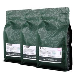 Coffee Circle EQ Kaffee Set, 3 Kaffees im Set, jeweils 250 g ganze Bohne, f&uuml;r Kaffeevollautomaten