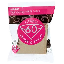 Hario Papierfilter natur f&uuml;r v60 01, 100er Packung f&uuml;r 1 Tasse