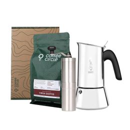 Coffee Circle Italienische Kaffeezubereitung Set, Bialetti Venus + Porlex II Tall + 250 g Kaffee im B&uuml;ndel, klassisch-kr&auml;ftiger Geschmack, Klassiker aus Italien