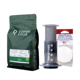 Coffee Circle Aeropress & Kaffee im Set: Zubereiter + 250g Kaffee nach Wahl, ganze Bohne