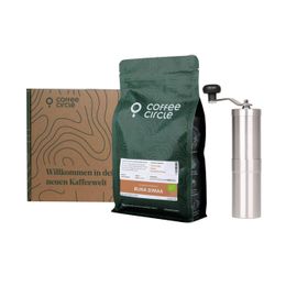 Coffee Circle Handm&uuml;hlen Einsteiger Set, Porlex II Tall Handm&uuml;hle + 250 g Kaffee, klassisch-kr&auml;ftiger Geschmack, ganze Bohne