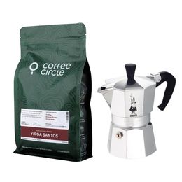 Coffee Circle Bialetti Moka & Espresso im Set, 250 g Kaffee nach Wahl, gemahlener Kaffee, Espressokocher von Bialetti, Kaffee wie in Italien, ideal f&uuml;r Einsteiger