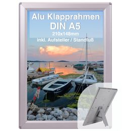 Alu Klapprahmen DIN A5 Opti Frame - inkl. St&uuml;tzfu&szlig;
