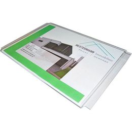Acryltasche A4 Quer f&uuml;r Seilaufsteller System Silber Chrom