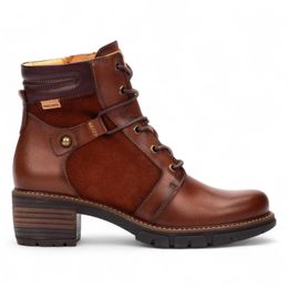 Pikolinos Cuero Braune Leder-Stiefeletten mit Rei&szlig;verschluss und Schn&uuml;rabsatz f&uuml;r Damen &ndash; San Sebasti&aacute;n