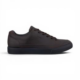 Ecco Herren braune Leder wasserdichte Sneakerschuhe &ndash; Soft 10