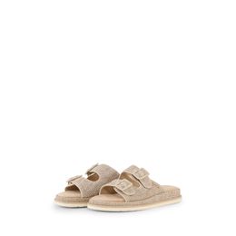 Tom Tailor Damen Flache Sandalen mit Flechtmuster, beige, Uni, Gr. 40