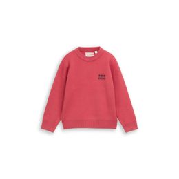Tom Tailor Jungen Oversize Strickpullover mit Print, rot, Uni, Gr. 92/98