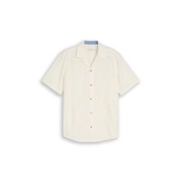 Tom Tailor Herren Regular Fit Kurzarmhemd mit Stickerei, braun, Uni, Gr. XXL