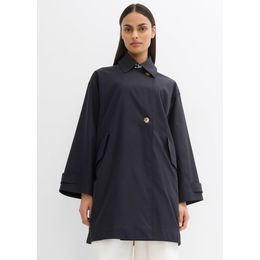 bonprix Trenchcoat in A-Linie, schwarz, Gr.50, Kurzer weiter einreihiger Trenchcoat mit Raglan&auml;rmeln und verdeckter Knopfleiste sowie gekn&ouml;pften Riegeln an den &Auml;rmelenden.