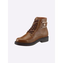 Andrea Conti Schn&uuml;rstiefelette, Braun, Gr. 39, Damen, Stiefeletten, Material: Rindsleder