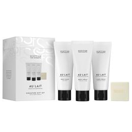 Scottish Fine Soaps Au Lait Signature Gift Set (3x75ml Tubes, 1x40g Soap, Drum)