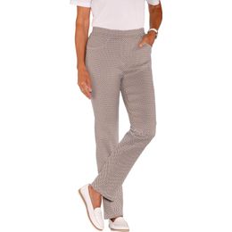 CR&Eacute;ATION L Damen Stretch-Hose in knitterarmer Koffer-Qualit&auml;t schoko-ecru-gemustert Gr&ouml;&szlig;e 245