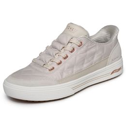 Skechers Damen Slip-On Sneaker "ARCH FIT ARCADE-CUDDLE STEPS", Gr. 43sanftes wei&szlig;, Lederimitat, Nylon, Veloursleder, gesteppt, Schuhe, Slipper,