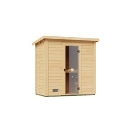 Weka Saunahaus "Kaapi 1", Kompakt-Ofen, integrierte Steuerung, 9 kWnaturbelassen, Garten, Saunen, Blockbohlen aus Fichtenholz