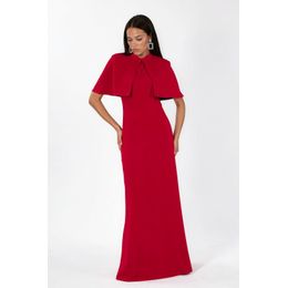 Maxikleid mit Rundhalsausschnitt und Cape-Accessoire