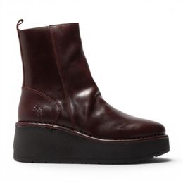 Fly London Damen Weinleder-Keilferstiefel mit Plateau &ndash; HEIJ272