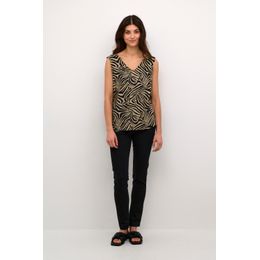 Kaffe &Auml;rmellose Bluse Regular fit Chinchilla/Black Animal Print