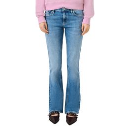 QS Damen Schlagjeansblau, Gr. 38, unifarben, Denim/Jeans, Obermaterial: 84% Baumwolle, 14% Polyester, 2% Elasthan. Futter: 70% Polyester, 30%