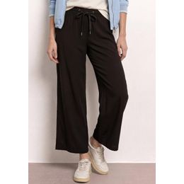 Street One Damen Stoffhose "Style Emee"schwarz (l&auml;nge 26), Gr. 44, unifarben, Web, Obermaterial: 100% Viskose, Hosen, 3/4-Sommerhose mit elastischem