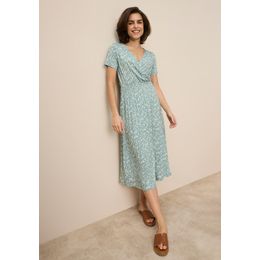 Tamaris Damen Jerseykleid "mit tailliertem Schnitt, aus flie&szlig;ender Viskose-Qualit&auml;t"salbei gebl&uuml;mt, Gr. 36, gebl&uuml;mt, Jersey, Obermaterial: 95%