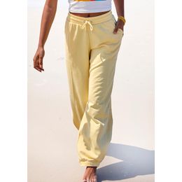 Damen Sweathose, BENCH. LOUNGEWEAR, Gr. 32hellgelb, Sweatware, Obermaterial: 60% Baumwolle, 40% Polyester, unifarben, Hosen, mit seitlichen