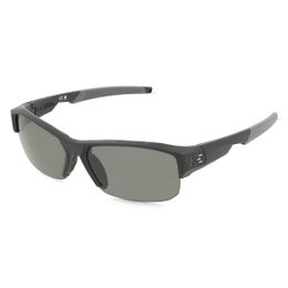 Under Armour UA FANATICAL II | Herren-Sonnenbrille | Fassung: Halbrand, Eckig, Kunststoff, Schwarz Matt | Glasfarbe: Grau