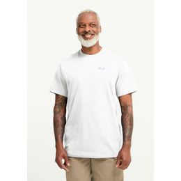 Jack Wolfskin Herren T-Shirt "ESSENTIAL T M"starkwei&szlig;, Gr. XS, Obermaterial: 100% BAUMWOLLE, Shirts, T-Shirt aus Bio-Baumwolle, atmungsaktiv, weiches