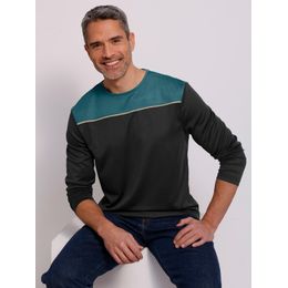 CLASSIC Herren Rundhalsshirt "Freizeitshirt", schwarz, Gr. 48, gemustert, mehrfarbig, unifarben, 100% Polyester, Shirts