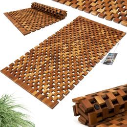 Casaria Badvorleger Holz 80x50cm FSC -zertifiziertes Akazienholz Gummistopper