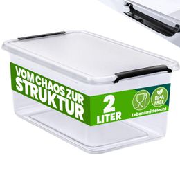 Deuba Aufbewahrungsbox 20x15x12cm 2L transparent stapelbar BPA-frei