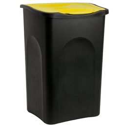 Stefanplast M&uuml;lleimer Schwarz/Gelb Kunststoff 50L