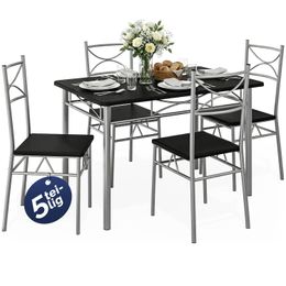 Casaria Sitzgruppe Paul 5-tlg Schwarz